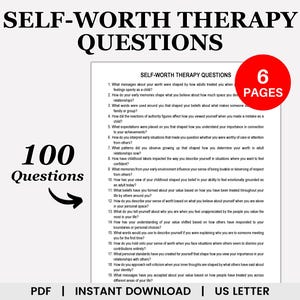 Self Worth Therapy Questions, Self Esteem, Self Compassion, Self ...