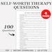 Self Worth Therapy Questions, Self Esteem, Self Compassion, Self ...