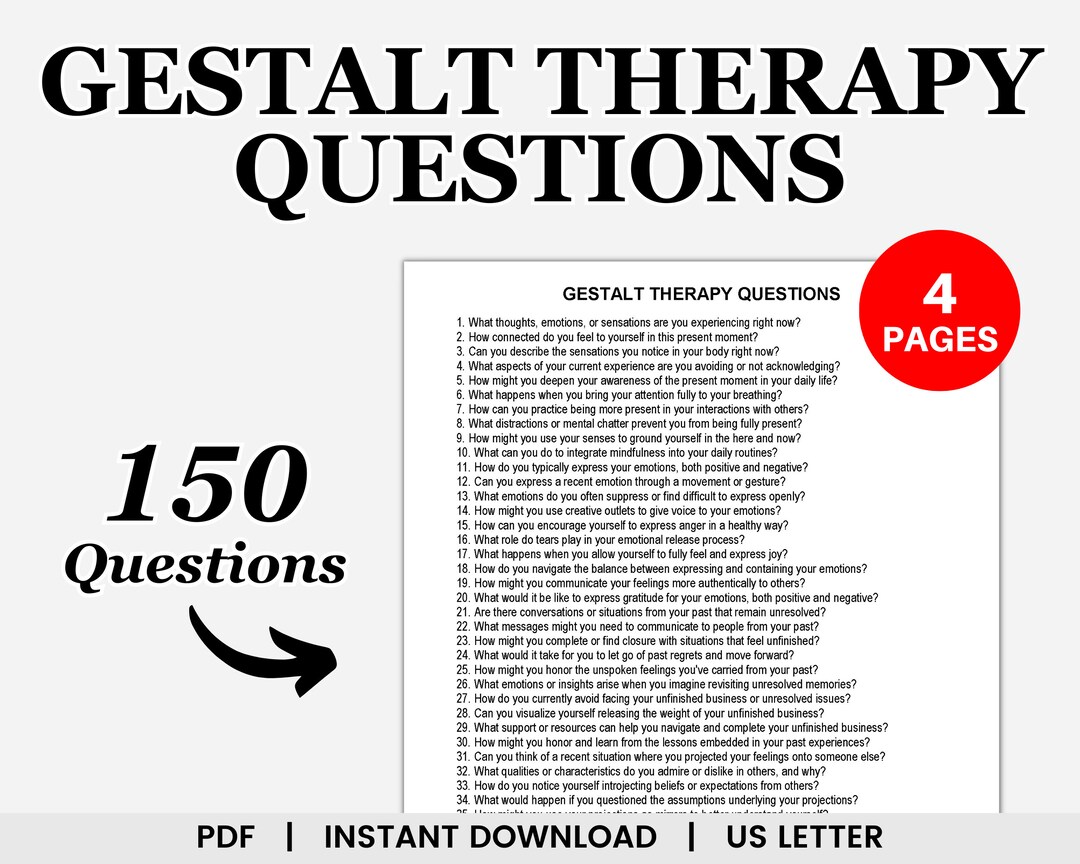 Gestalt Therapy Questions, Gestalt Therapy, Therapy Questions ...