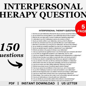 Interpersonal Therapy Questions, IPT Therapy, Counseling Questions ...