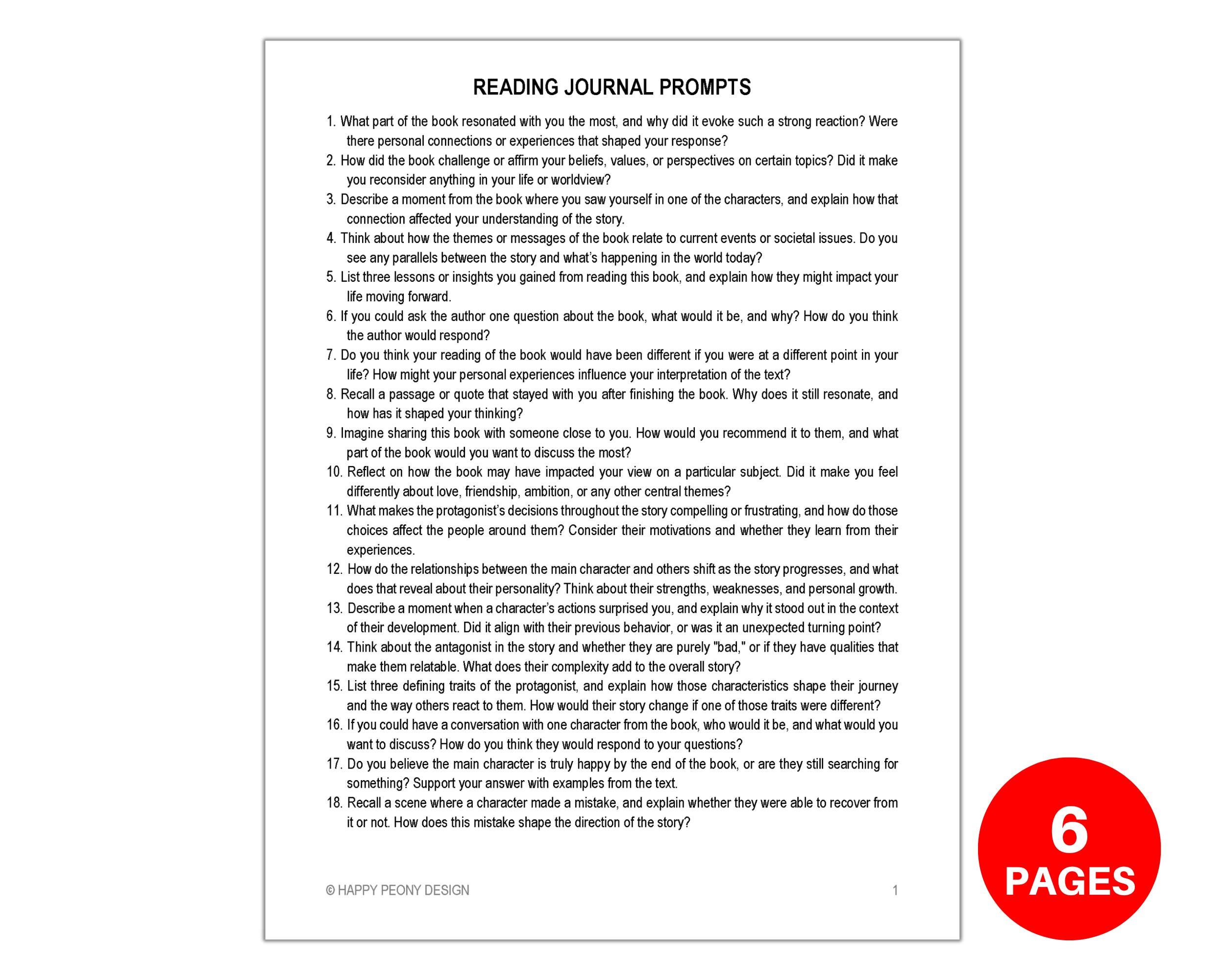Reading Journal Prompts, Reading Planner, Bookish Prompts, Book Review ...