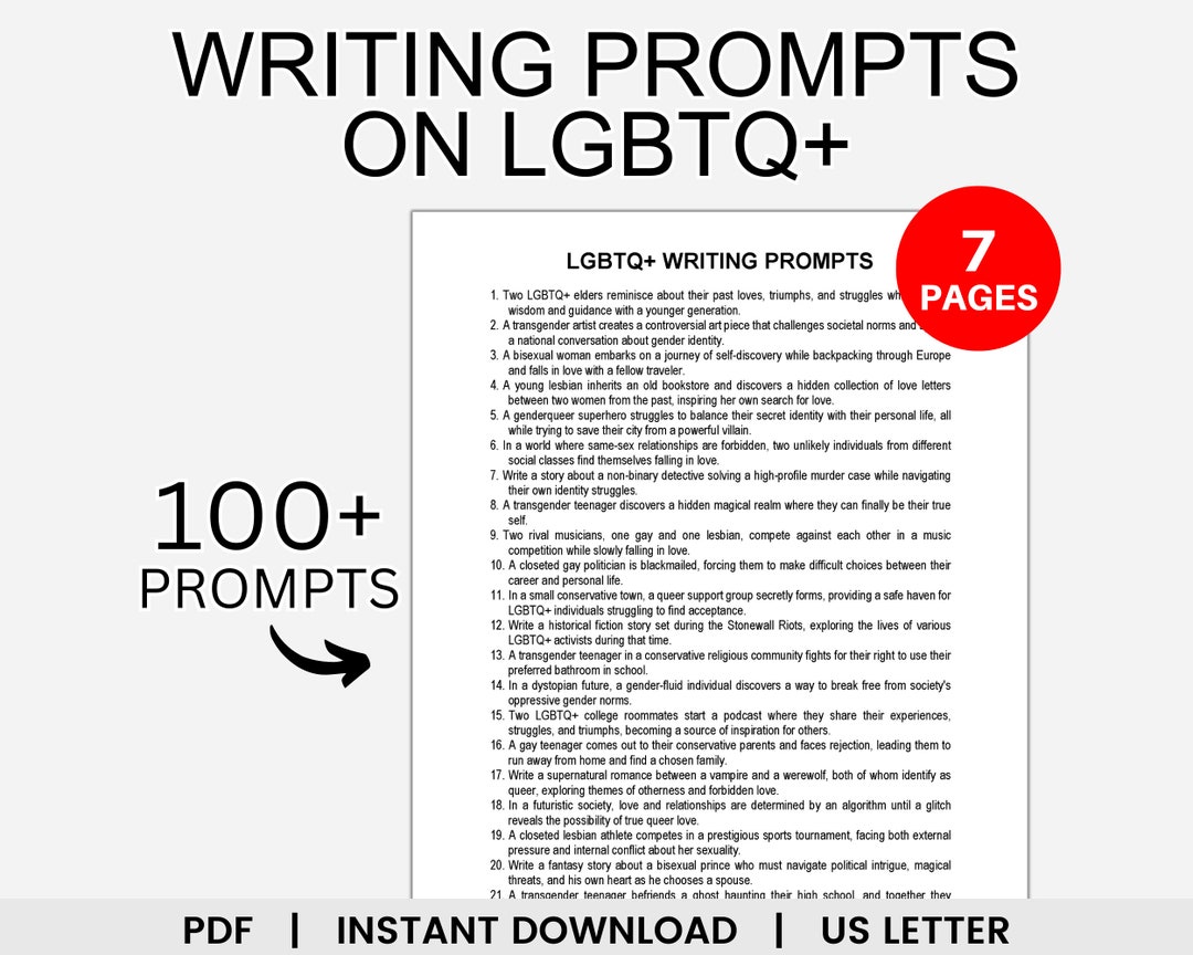 LGBTQ Writing Prompts, Writing Prompts for LGBTQ, Queer Writing Prompts ...