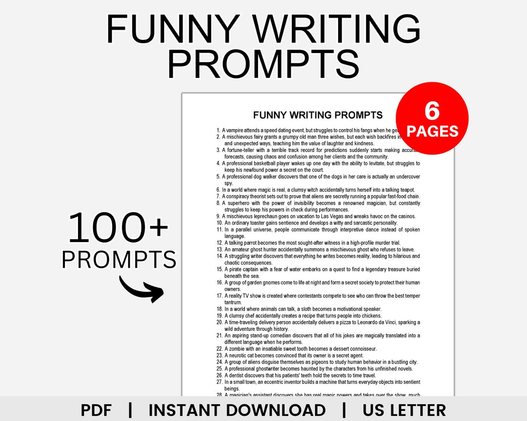 Funny Writing Prompts for Adults, Comedy Writing Prompts, Funny Story ...