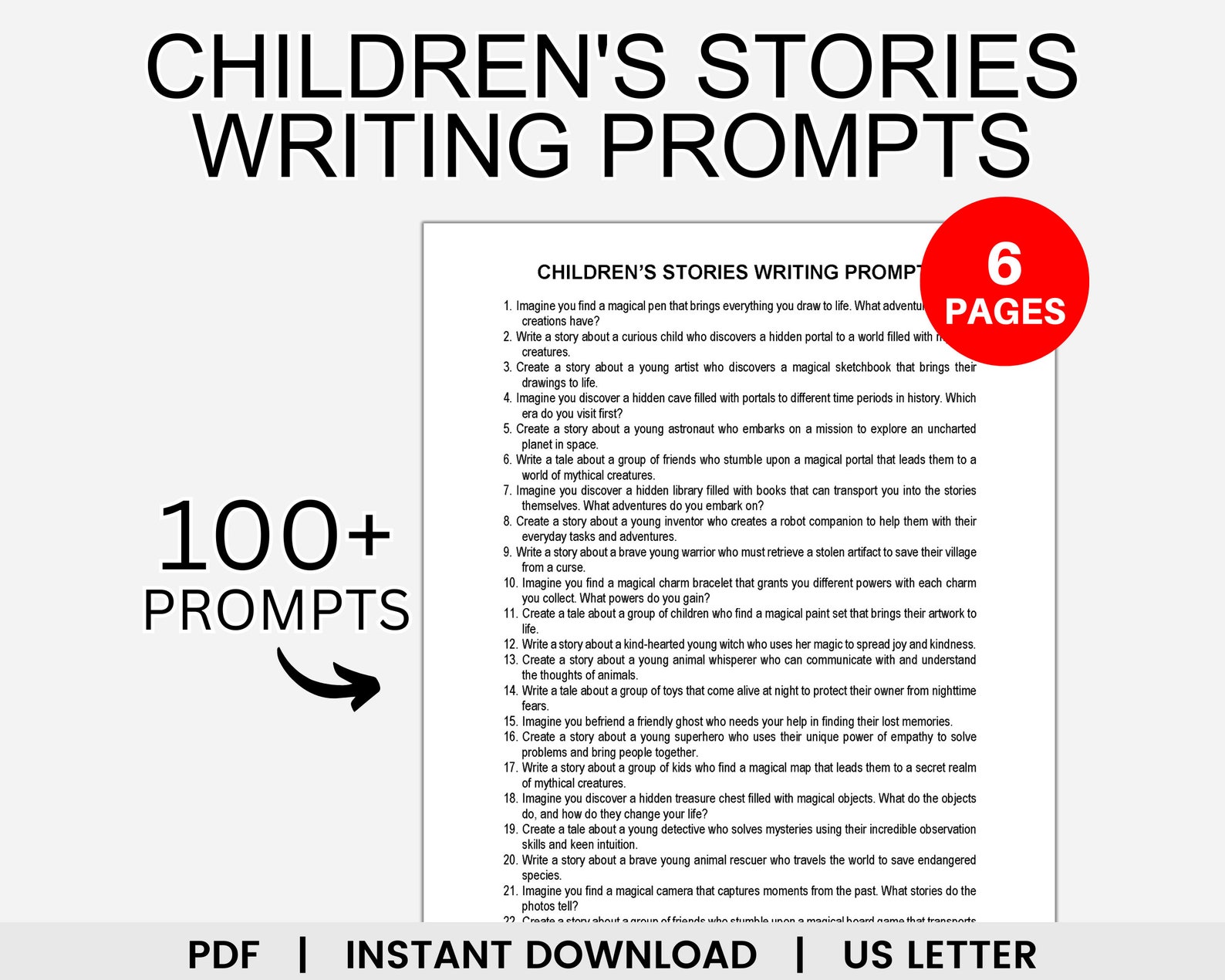 Children's Stories Writing Prompts, Writing Prompts for Children's ...