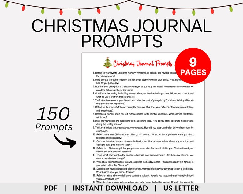 Christmas Journal Prompts, Christmas Prompts, Holiday Writing Prompts ...