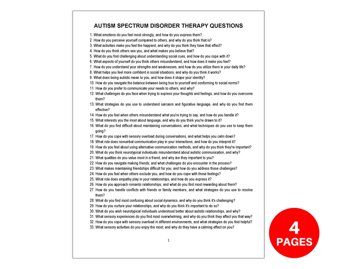 Autism Spectrum Disorder Therapy Questions, Autism Therapy Questions ...