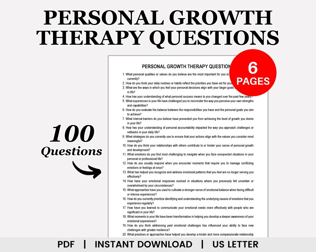 Personal Growth Therapy Questions, Personal Development, Self Growth ...