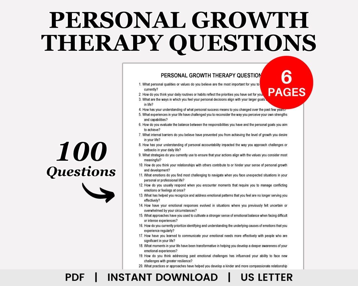 Personal Growth Therapy Questions, Personal Development, Self Growth ...