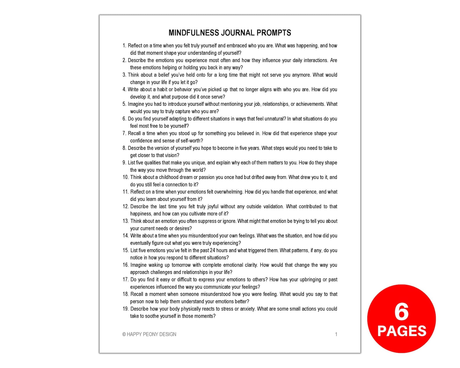 Mindfulness Journal Prompts, Journal Prompts for Mindfulness ...