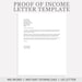 Proof of Income Letter Template, Income Verification Letter, Income ...
