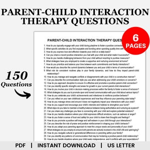 Parent Child Interaction Therapy Questions, Therapy Questions ...