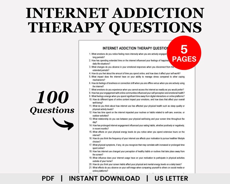 Internet Addiction Therapy Questions, Internet Use Therapy, Addiction ...