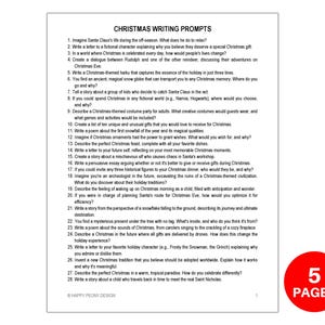 Christmas Writing Prompts, Writing Prompts for Christmas, Christmas ...