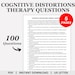 Cognitive Distortions Therapy Questions, CBT Therapy, Cognitive ...