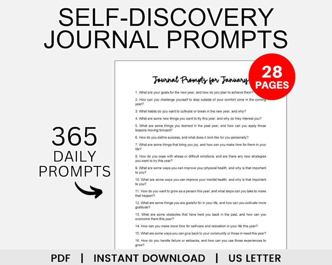 365 Journal Prompts for Self-discovery, Beginner Journal Prompts ...
