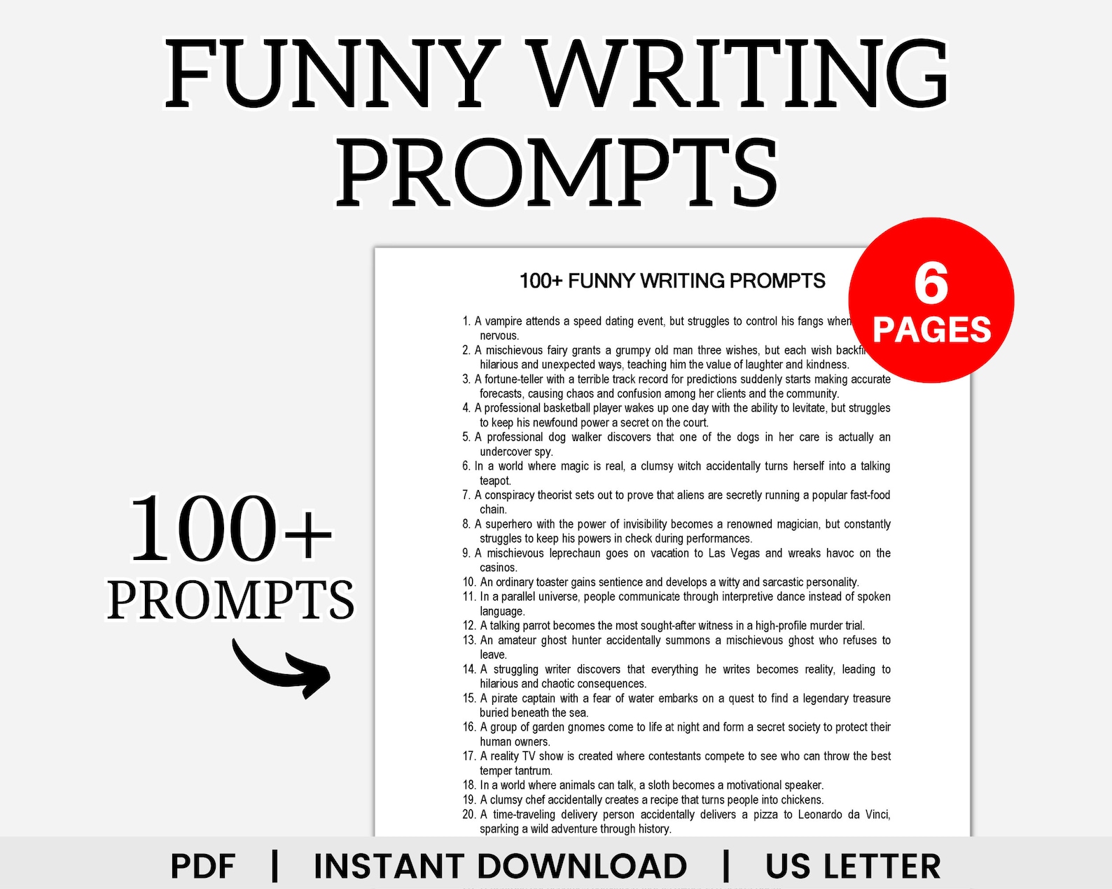 Funny Writing Prompts for Adults, Comedy Writing Prompts, Funny Story ...