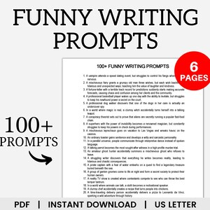 Funny Writing Prompts for Adults, Comedy Writing Prompts, Funny Story ...