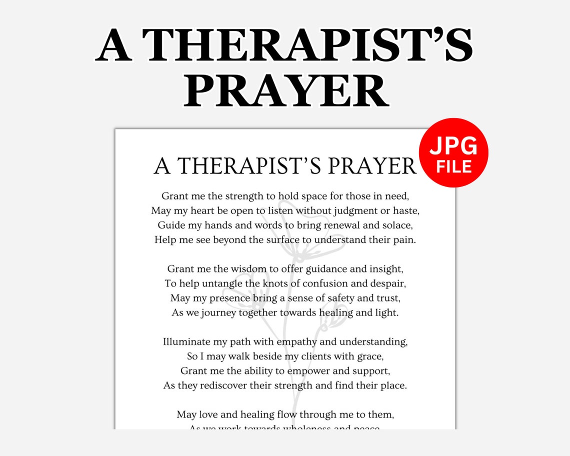 A Therapist's Prayer Wall Art, Therapy Office Decor, Therapist Gifts ...