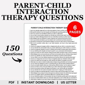 Parent Child Interaction Therapy Questions, Therapy Questions ...