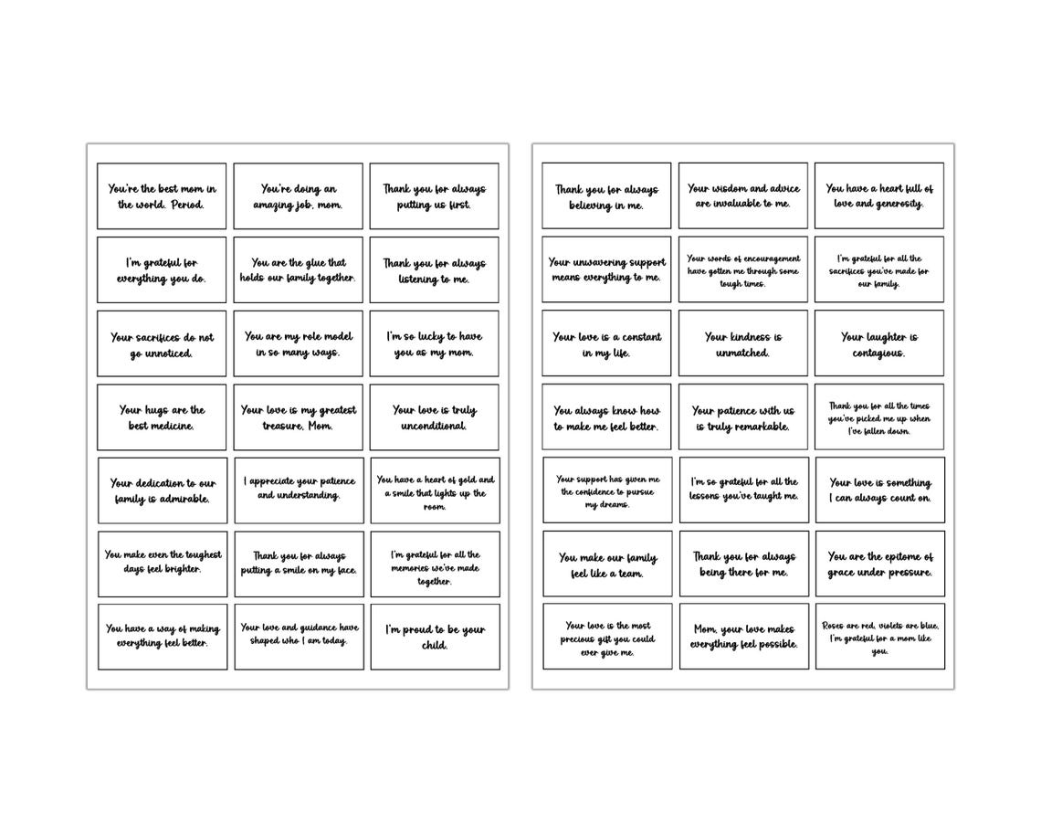 Love Notes for Mom, Love Quotes for Mom, Birthday Gift for Mom, Mother ...