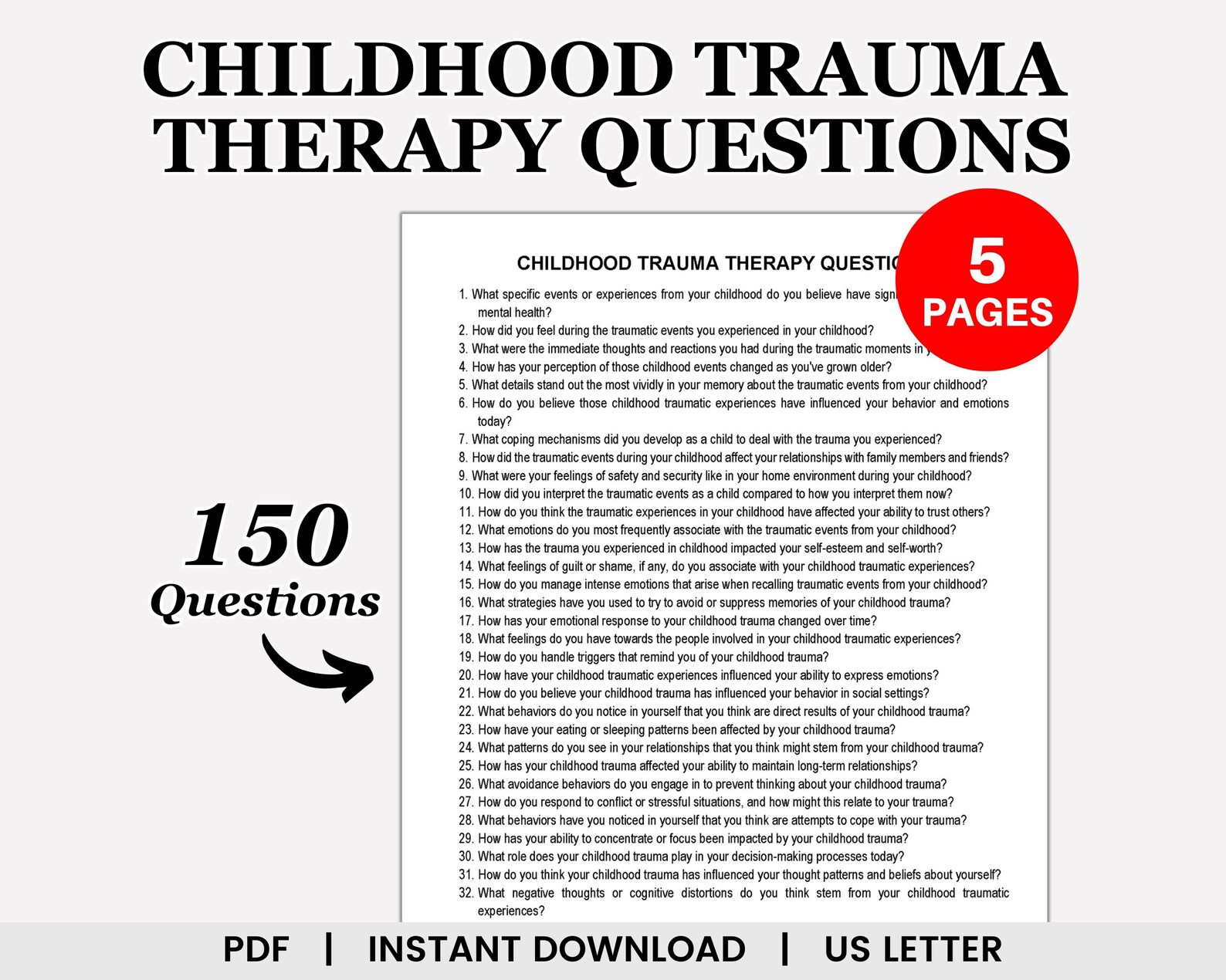 Childhood Trauma Therapy Questions, Trauma Informed Therapy, Post ...