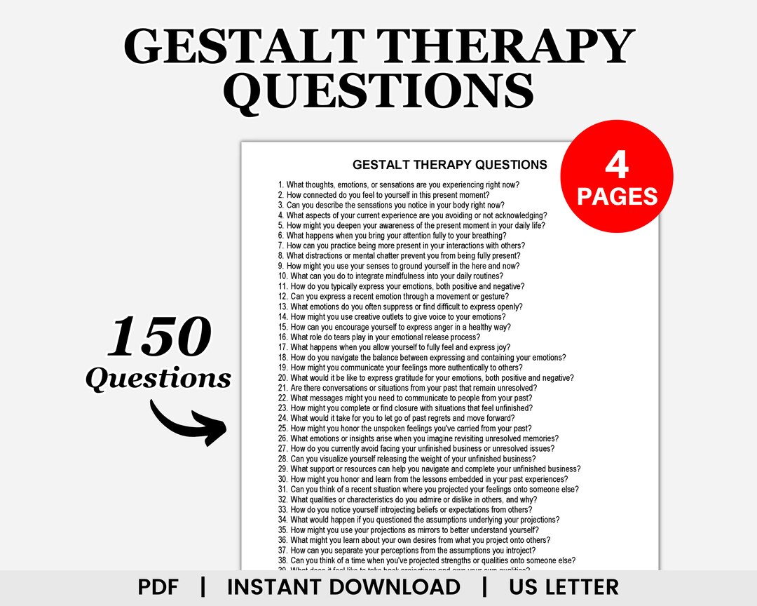 Gestalt Therapy Questions, Gestalt Therapy, Therapy Questions ...