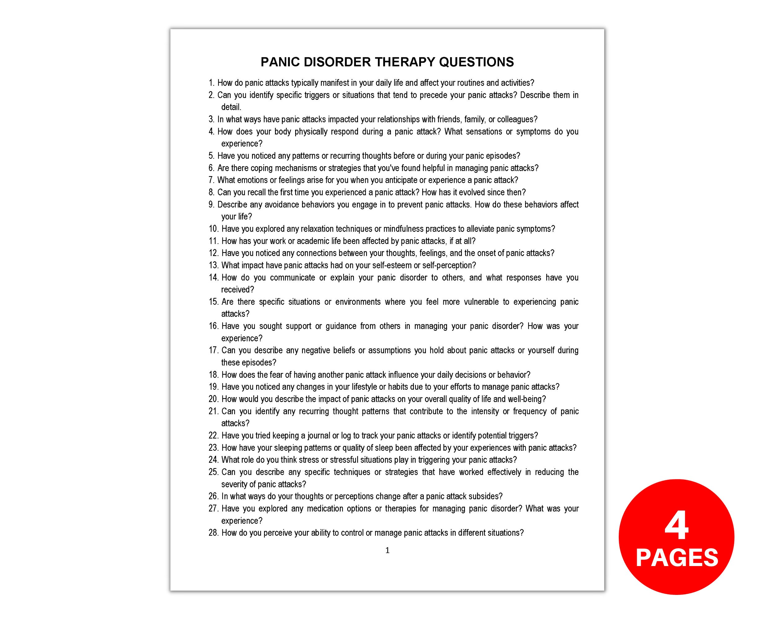 Panic Disorder Therapy Questions, Panic Attack Therapy, Anxiety ...