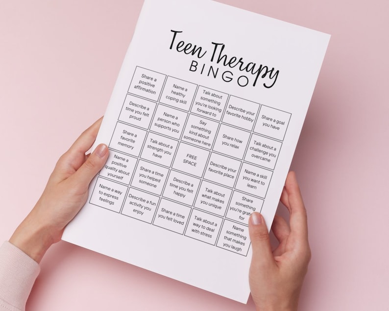 Teen Therapy Bingo, Mental Health Bingo, Printable Bingo, Teen Mental ...