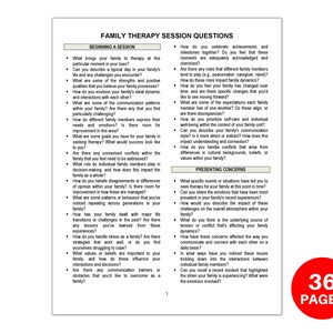 Family Therapy Session Questions, Family Therapy Questions, Counseling ...