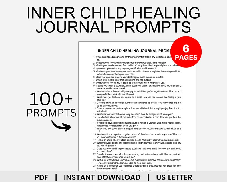 Inner Child Healing Journal Prompts, Journal Prompts for Inner Child ...