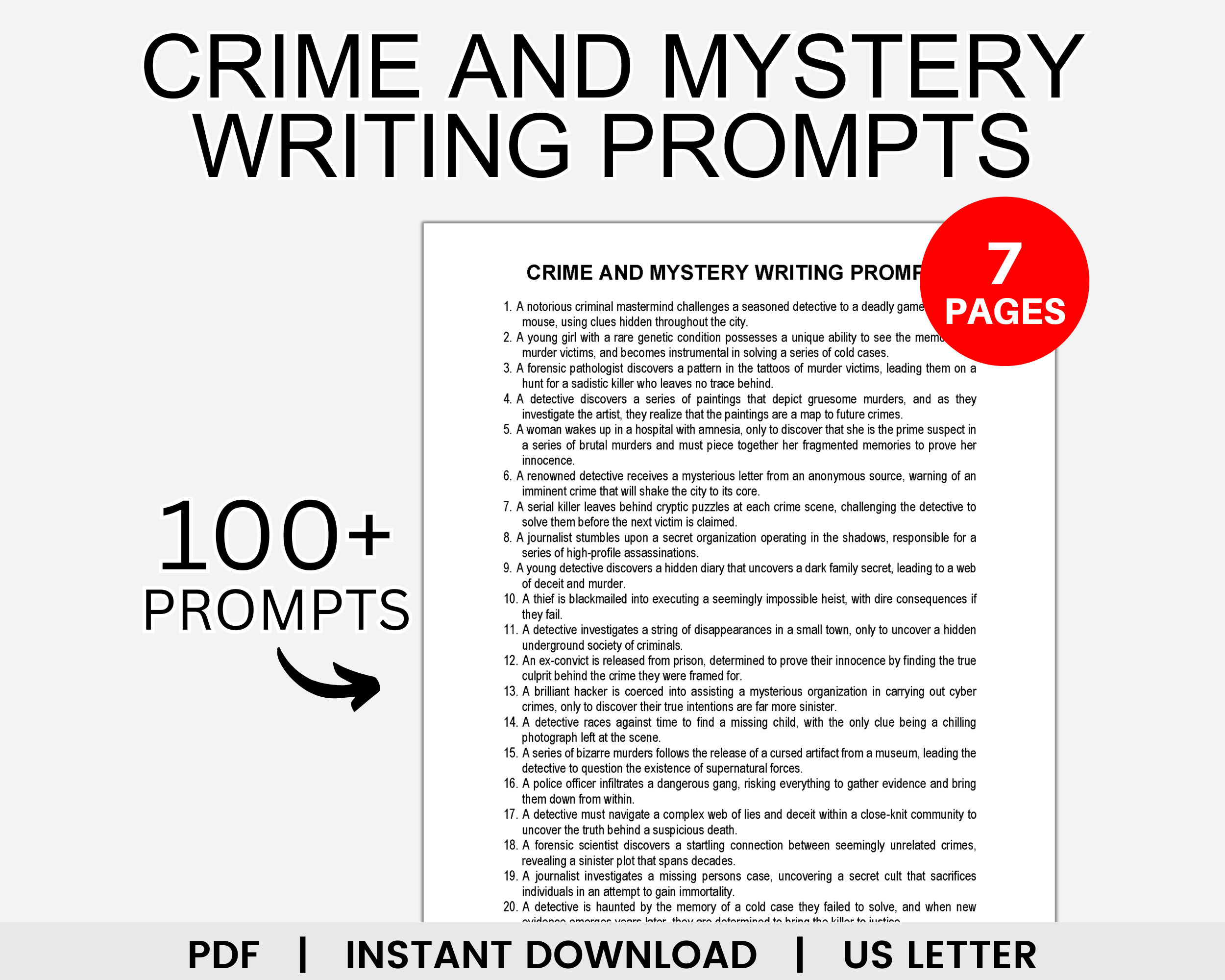 Crime and Mystery Writing Prompts, Writing Prompts for Crime and ...