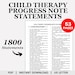 Child Therapy Progress Note Statements, Kids Therapy, Therapy Progress ...