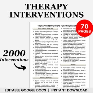 Editable Therapy Interventions for Progress Notes, Therapeutic ...