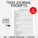 Teen Journal Prompts, Journal Prompts for Teens, Teens Writing Prompts ...