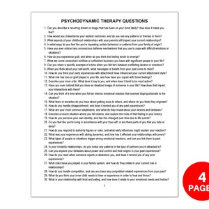 Psychodynamic Therapy Questions, Psychodynamic Theory, Therapy ...