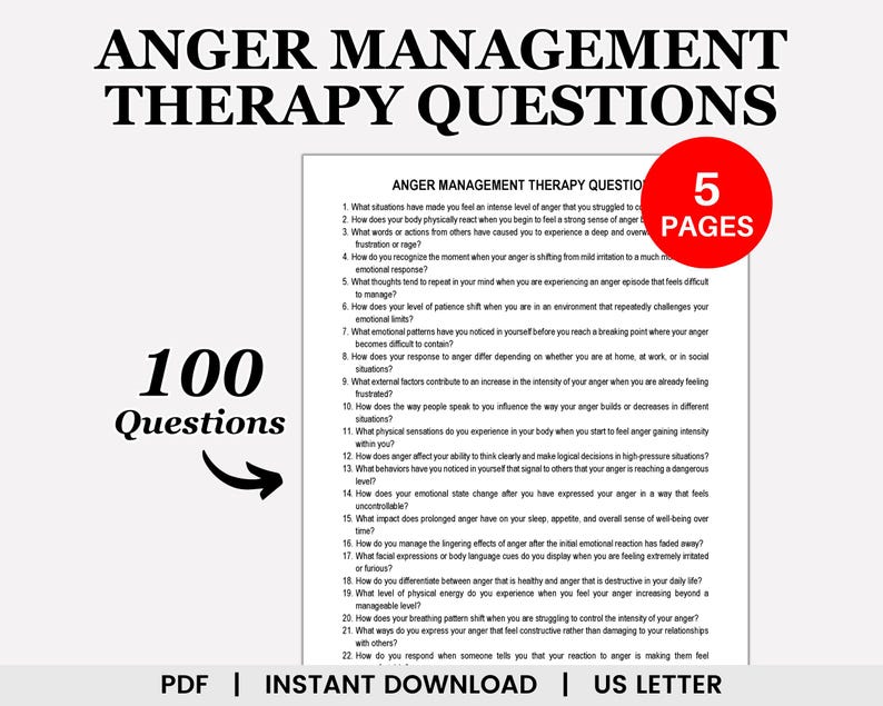 Anger Management Therapy Questions, Anger Therapy, Anger Questions ...