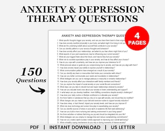 Anxiety and Depression Therapy Questions, Counseling Questions, Therapy ...
