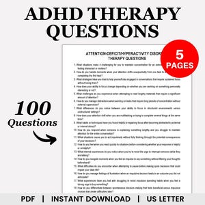 Attention Deficit Hyperactivity Disorder Therapy Questions, ADHD ...