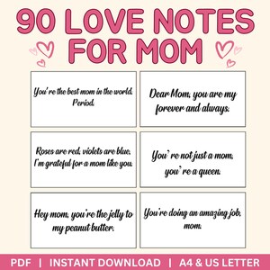 Love Notes for Mom, Love Quotes for Mom, Birthday Gift for Mom, Mother ...