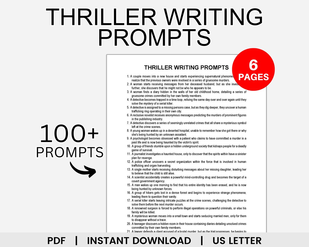 Thriller Writing Prompts, Writing Prompts for Thriller, Psychological ...