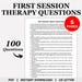 First Session Therapy Questions, Therapy Questions, Counseling ...