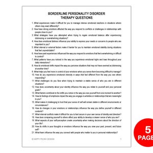 Borderline Personality Disorder Therapy Questions, BPD Therapy, Anxiety ...