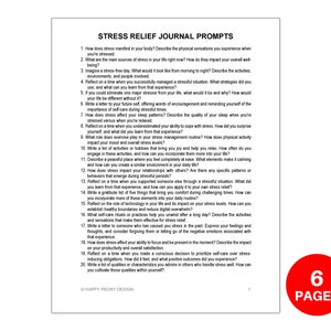 Stress Relief Journal Prompts, Journal Prompts for Stress Relief ...