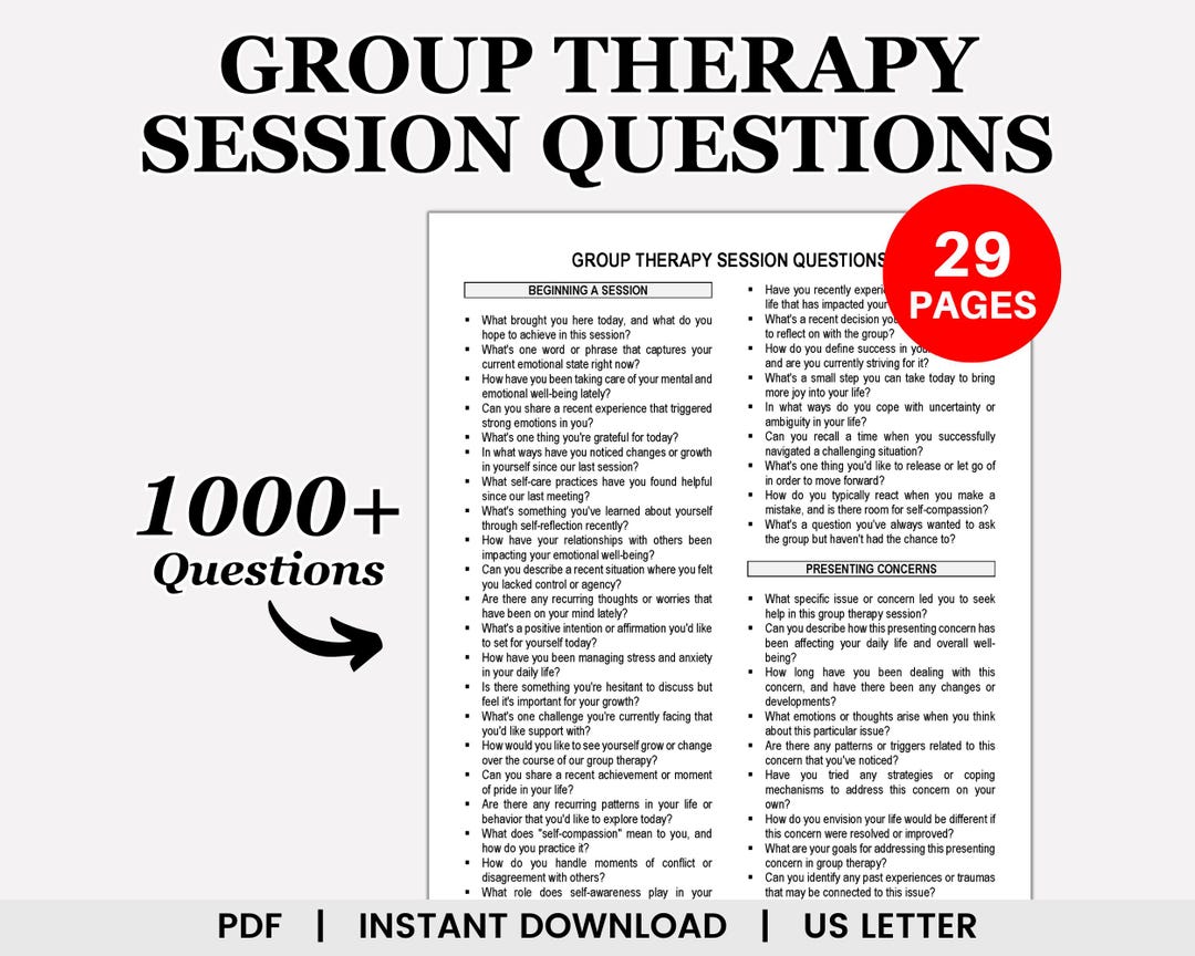 Group Therapy Session Questions, Group Counseling, Group Activities ...