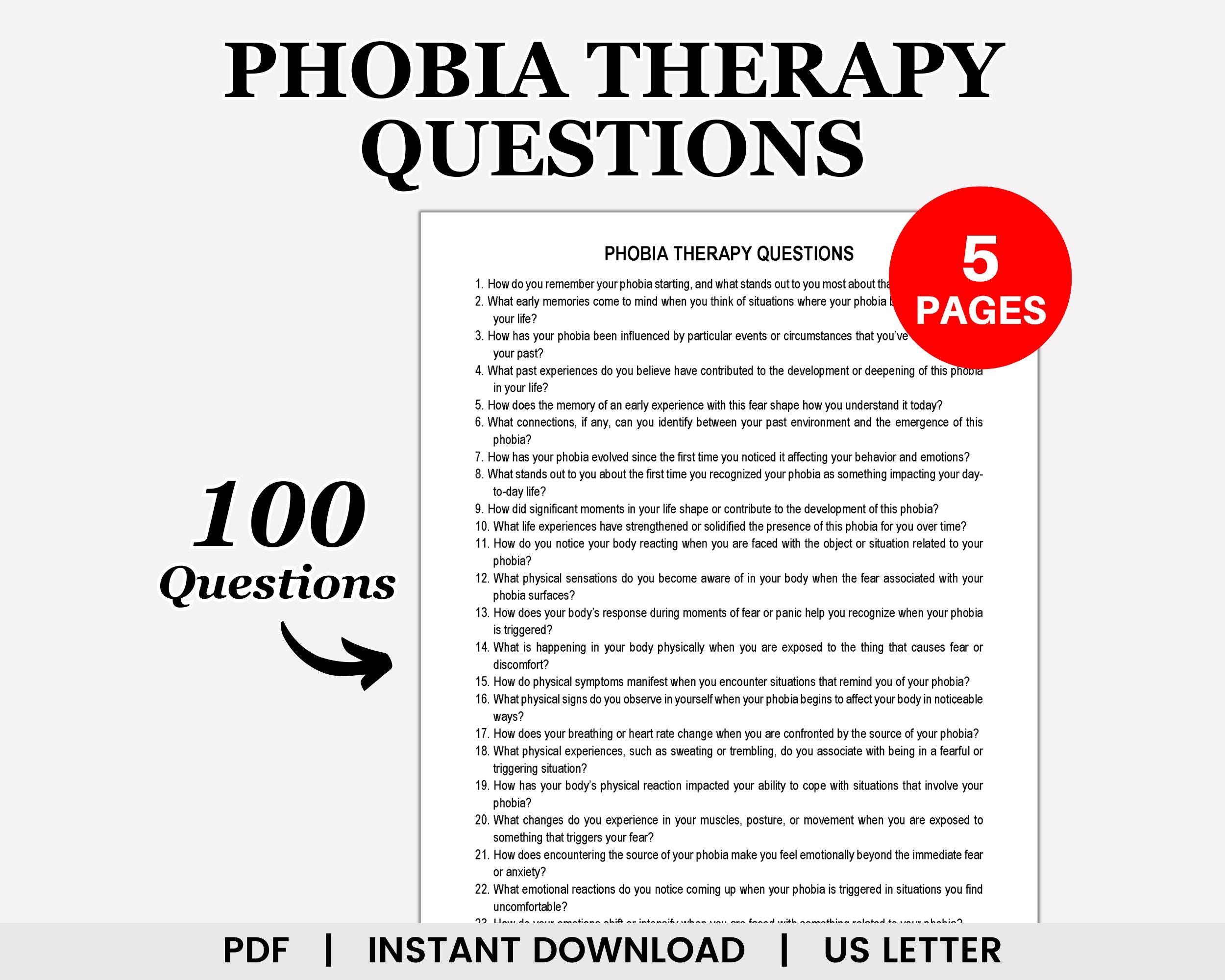 Phobia Therapy Questions, Exposure Therapy, Exposure and Response ...