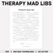 Therapy Mad Libs, Mad Libs for Therapy, Mental Health Mad Libs ...
