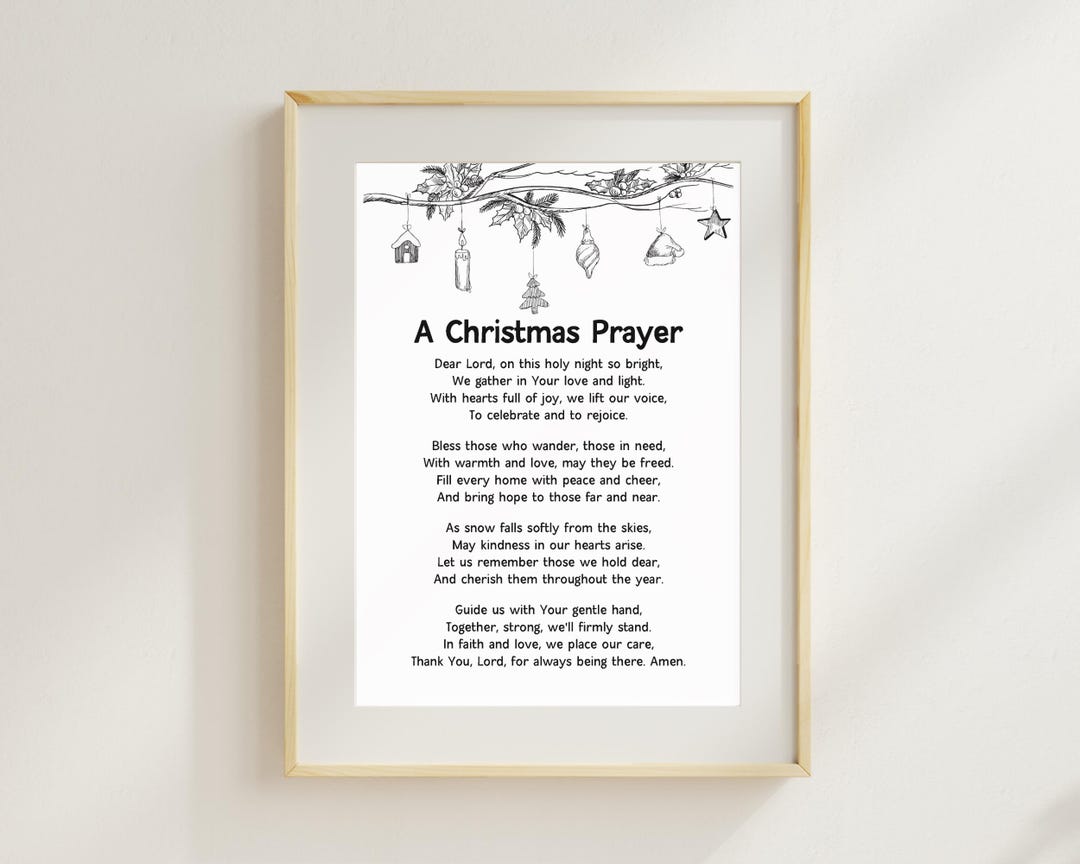 A Christmas Prayer Wall Art, Christian Prayer, Prayer Printable ...