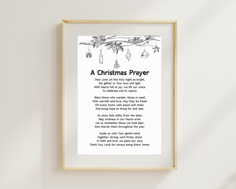 A Christmas Prayer Wall Art, Christian Prayer, Prayer Printable ...