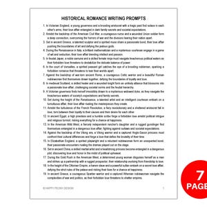 Historical Romance Writing Prompts, Romance Writing Prompts, Historical ...