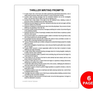 Thriller Writing Prompts, Writing Prompts for Thriller, Psychological ...